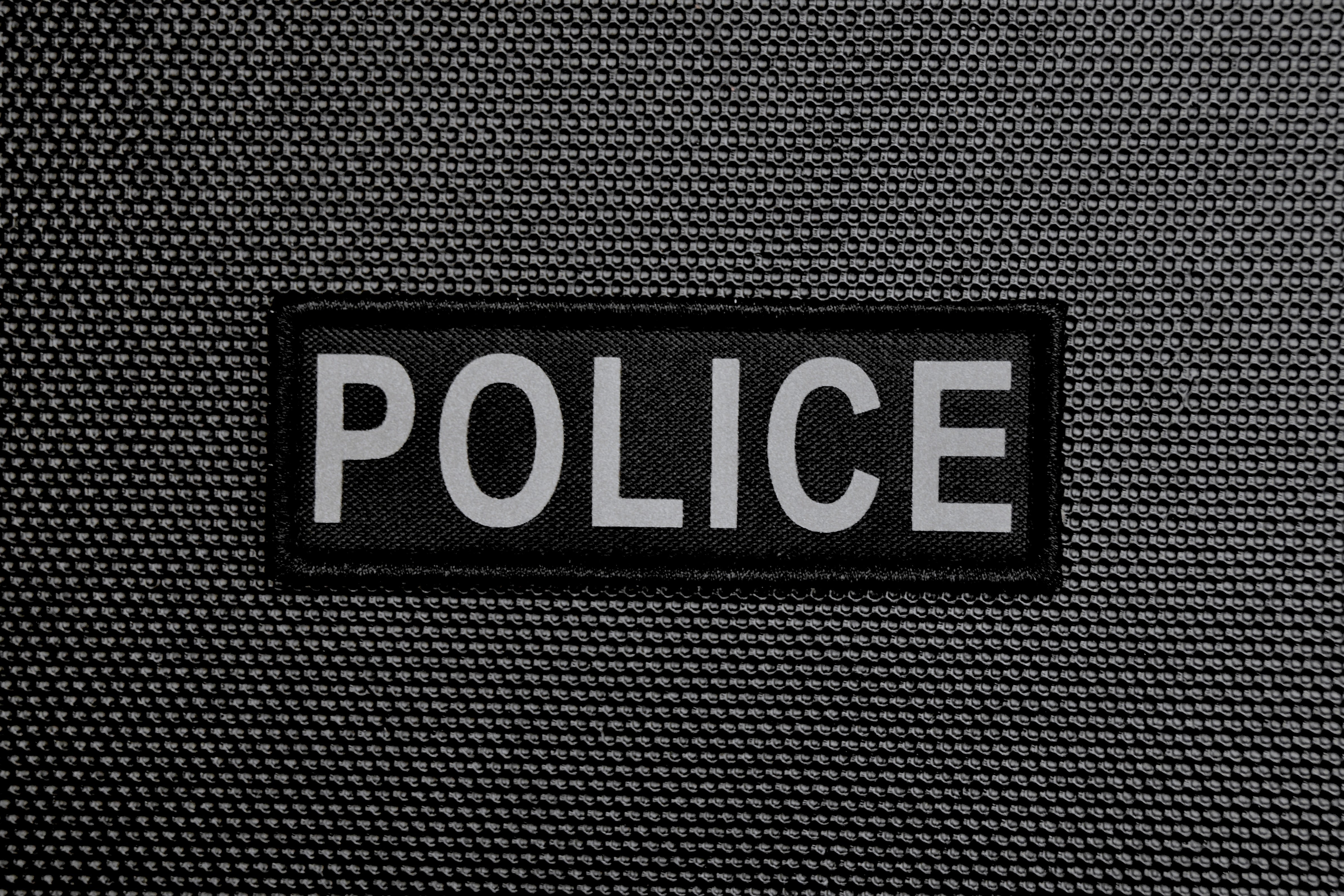 Reflective POLICE Nametape Patch - Black & Grey – BritKitUSA