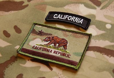 Multicam California State Flag Patch & BW Tab Set – BritKitUSA