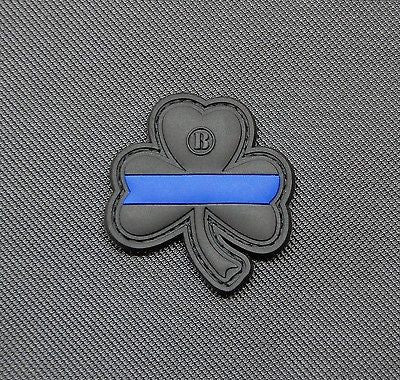Thin Blue Line Clover PVC Morale Patch – BritKitUSA