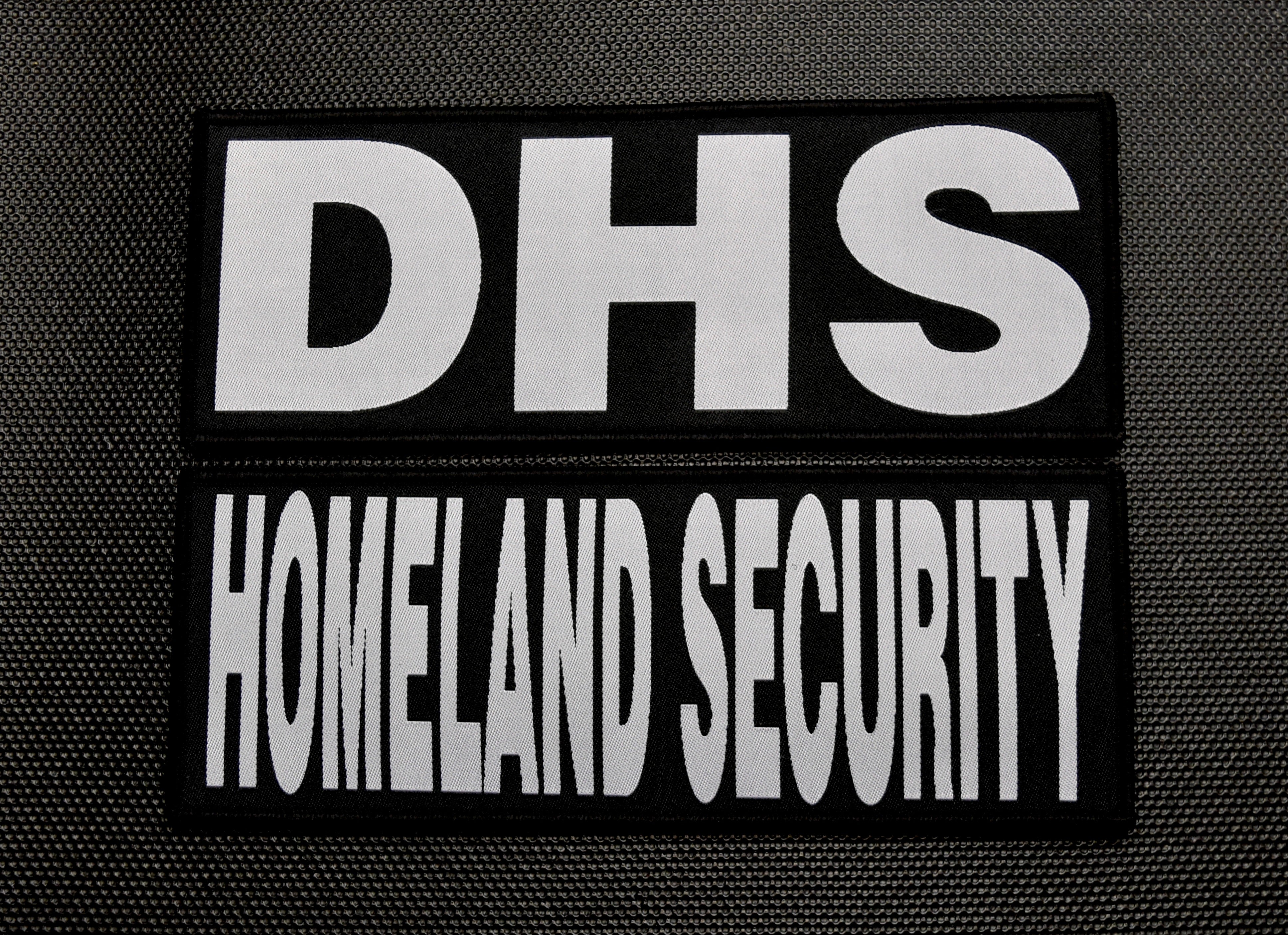 8" X 3" Woven DHS / HOMELAND SECURITY Placard Patch SET – BritKitUSA