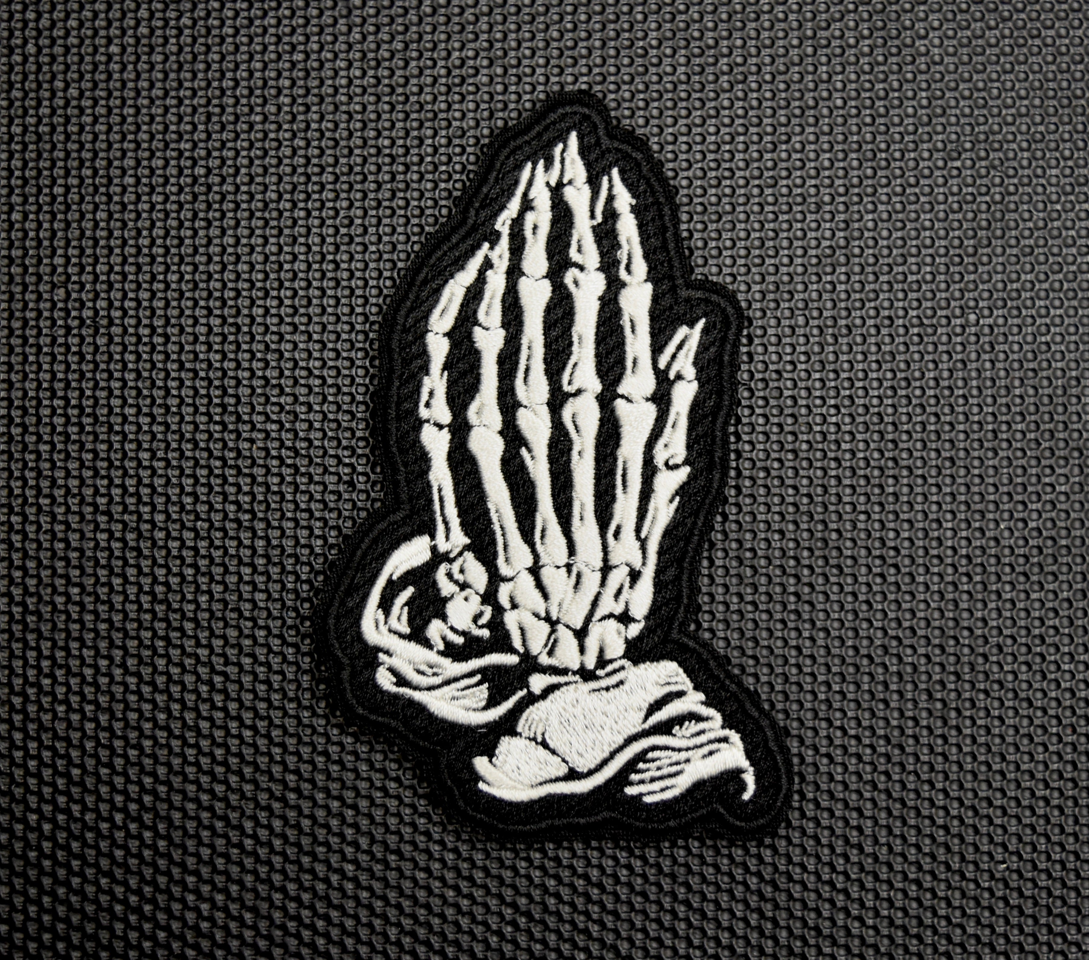 Premium Embroidered Praying Bone Hands Morale Patch – BritKitUSA