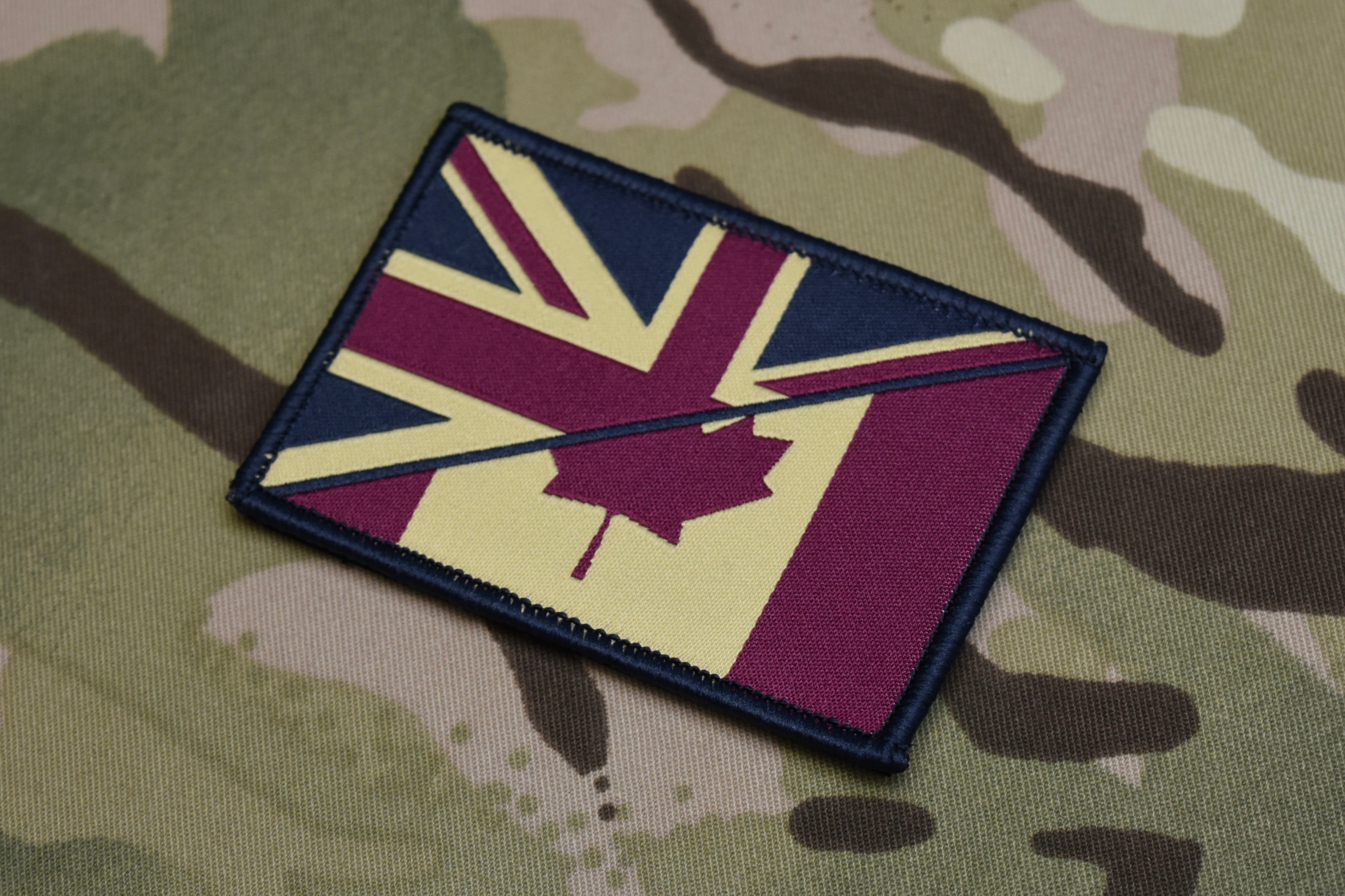 Subdued UK Canada Union Flag Maple Leaf Flag Woven Patch – BritKitUSA