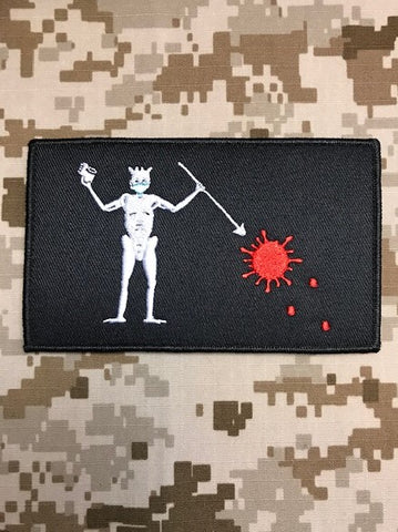 Edward Teach Pirate Flag 2020 Embroidered Morale Patch - Large Version