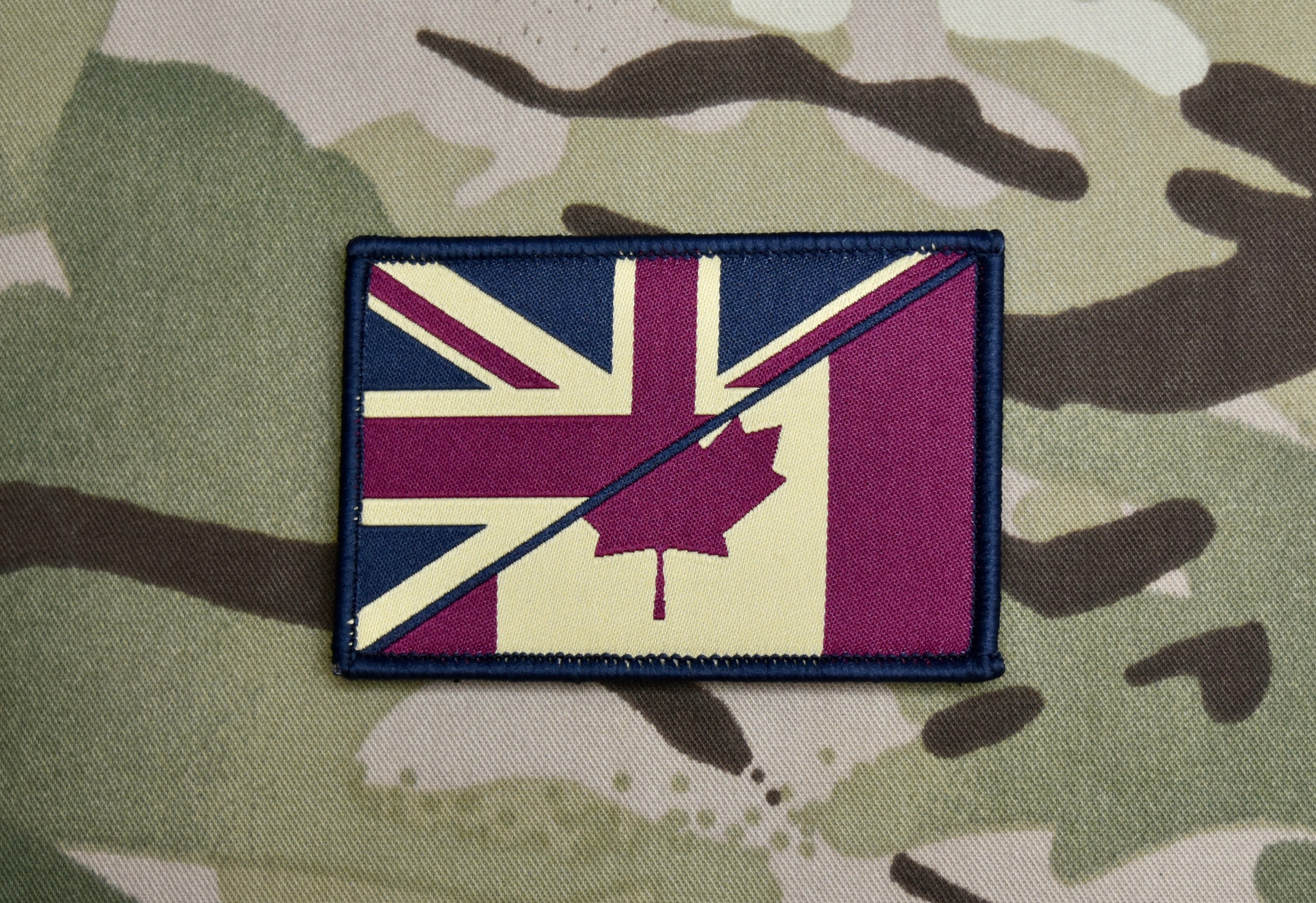 Subdued UK Canada Union Flag Maple Leaf Flag Woven Patch – BritKitUSA