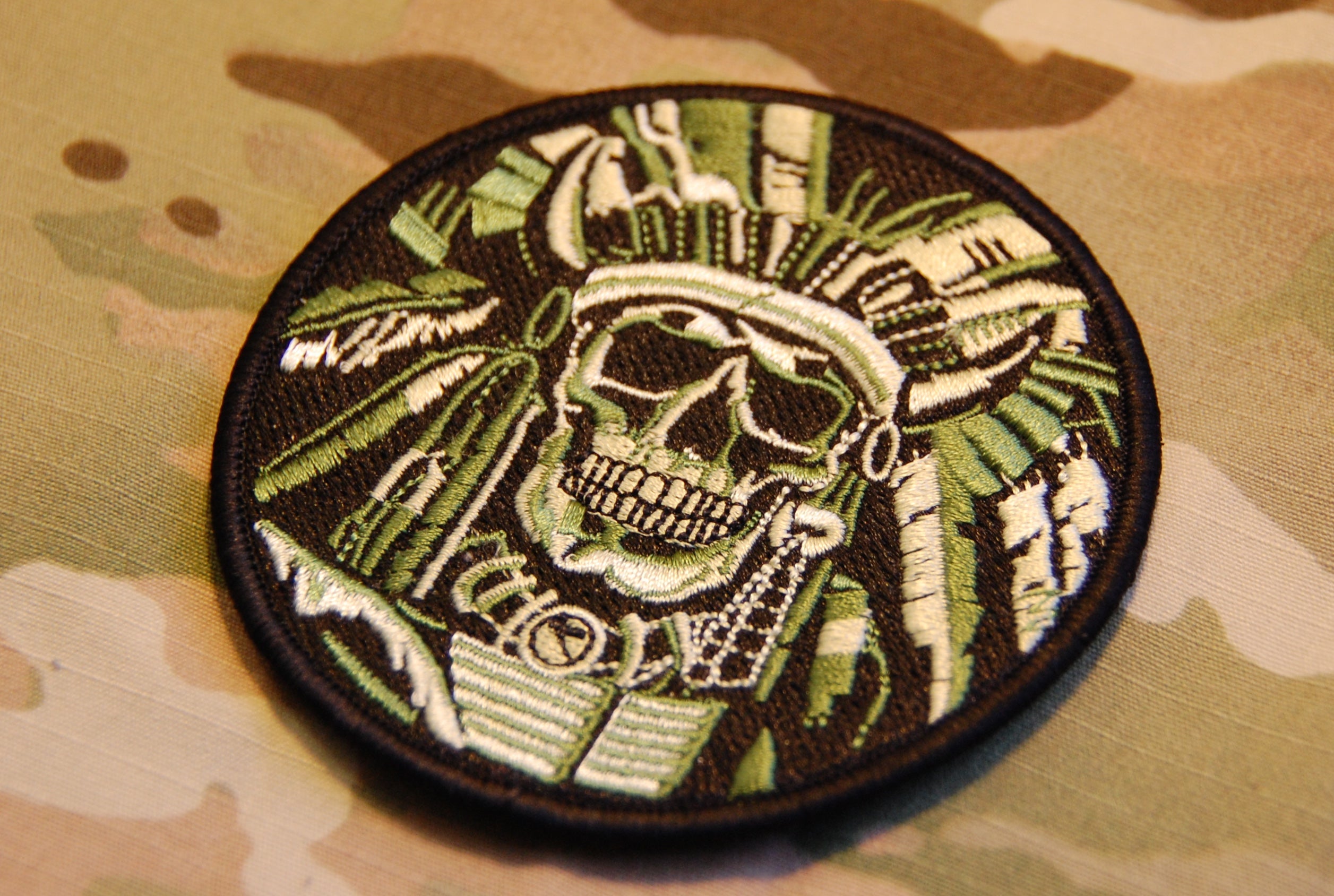 Indian Chief Skull Embroidered Morale Patch – BritKitUSA