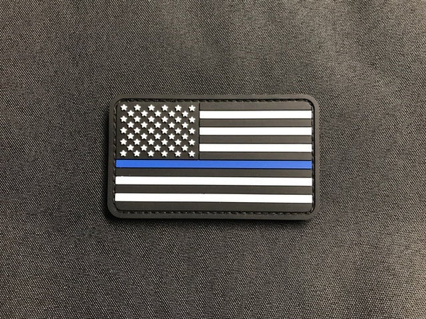 Thin Blue Line PVC US Flag Patch – BritKitUSA
