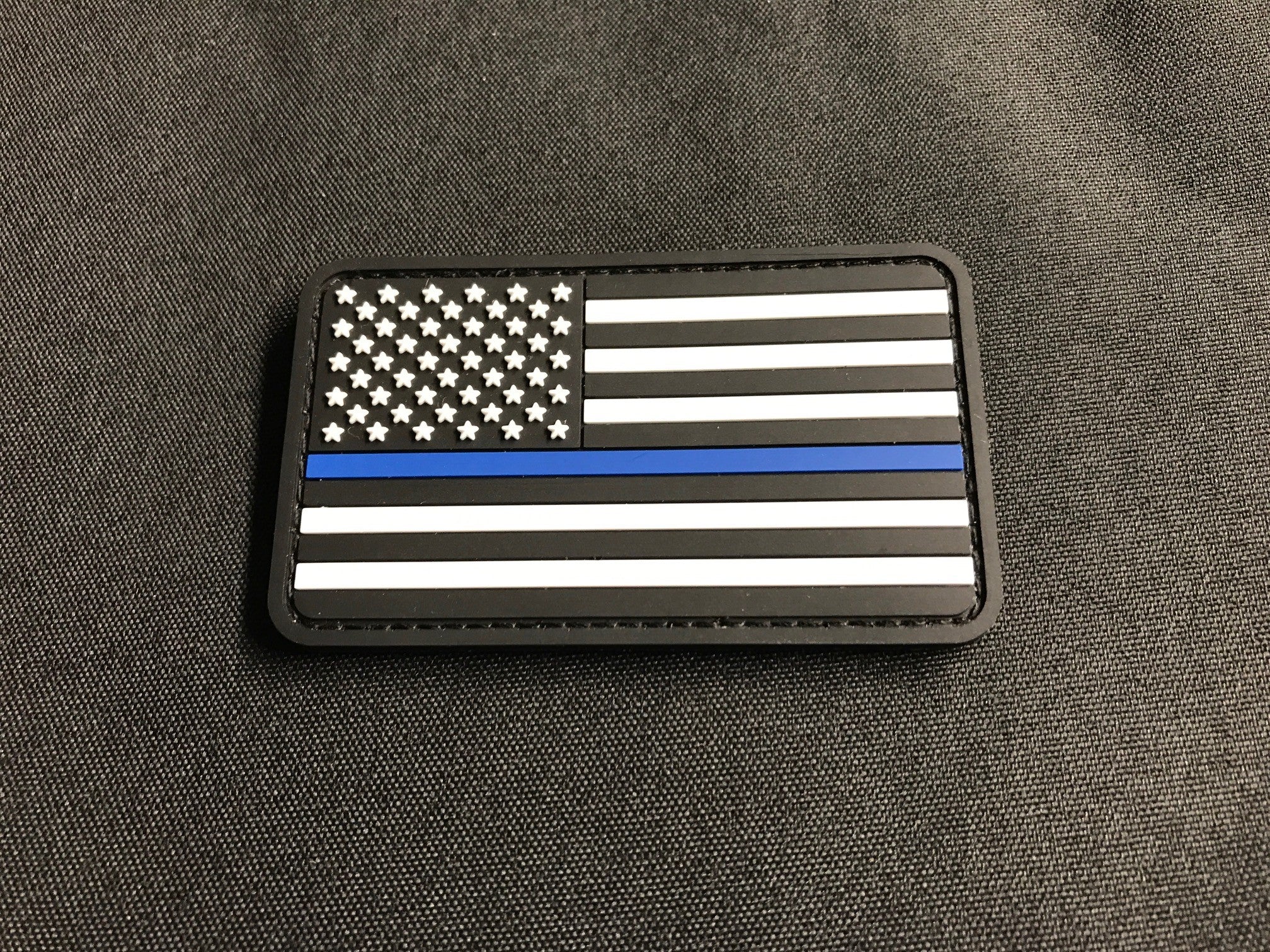 Thin Blue Line PVC US Flag Patch – BritKitUSA